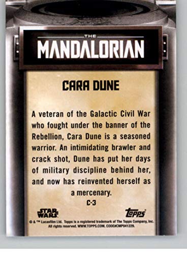 2020 Topps SW The Mandalorian Season 1 Characters #C-3 Cara Dune Official Disney Channel Series Trading Card