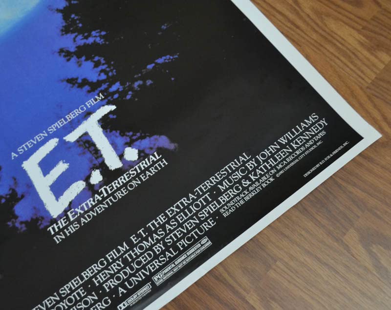 Signed STEVEN SPIELBERG AUTOGRAPH on E.T. vintage POSTER, COA, UACC, original 27 x 40 1 sheet