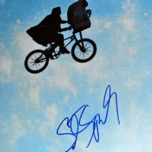 Signed STEVEN SPIELBERG AUTOGRAPH on E.T. vintage POSTER, COA, UACC, original 27 x 40 1 sheet