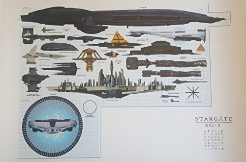 Stargate SG-1 Ship Comparison Asgard, Ori, Wraith, Goauld, Atlantis 11 x 17 Inch Poster Litho