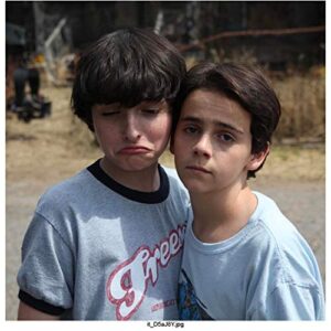 it (2017) 8 inch by 10 inch photograph finn wolfhard & jack dylan grazer cheek to cheek kn