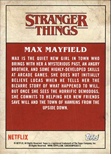 2019 Topps Stranger Things Welcome to the Upside Down Character Cards #14 Max Mayfield Official Netflix Television Series Collectible Trading Card