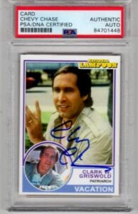 chevy chase autographed signed clark griswold national lampoon vacation card with psa/dna authentication