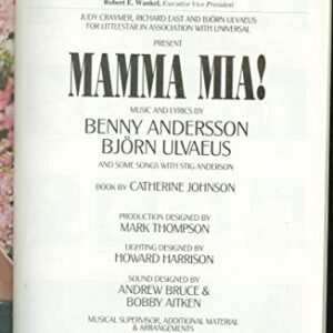 Mamma Mia, Broadway playbill + Dee Hoty, John Hillner, Jenny Fellner, Joe Machota, Tamara Bernier, Adam LeFevre