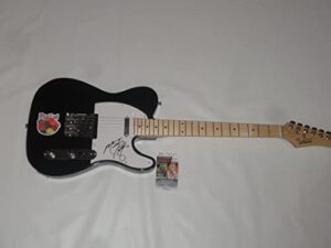 meat loaf signed black electric guitar proof jsa coa