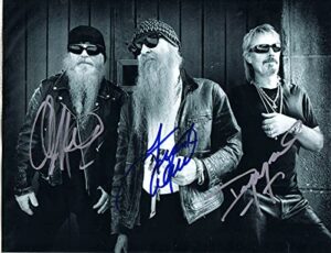 zz top signed autographed reprint photo of all 3 members #3 billy gibbons dusty hill rp