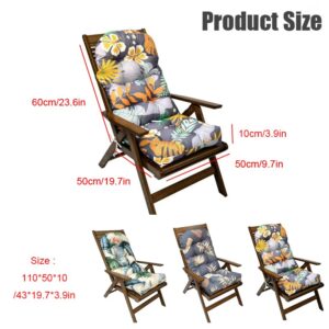 Rocking Chair Cushion Pad, Water Resistant Patio Chair Cushion for Adirondack Chair High Back Indoor Outdoor Soft Thickened Patio Chaise Lounger Cushion Overstuffed Patio Chair Cushion (Leaf)