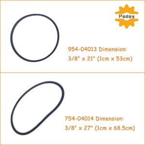 954-04013 Belt with 754-04014 Belt Kit for Compatible with MTD Compact Snowthrowers 2007 and Newer Replacement 754-04013, 954-04014, Snowthrower Auger Drive V Belt (2 Pack)