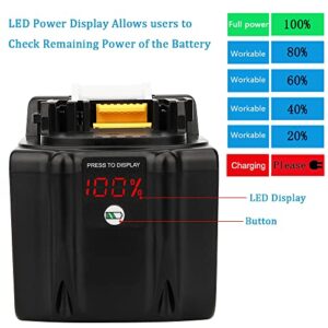 TENMOER 18V 9.0Ah BL1890 Replacement Battery Compatible with Makita 18V BL1830B BL1860B Cordless Drill with LED Screen Display,2-Pack