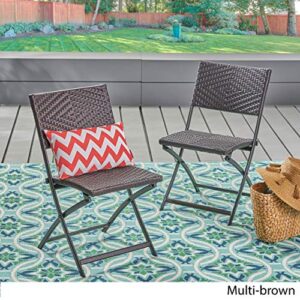 Christopher Knight Home El Paso PE / Iron Dining Chairs, 2-Pcs Set, Multibrown