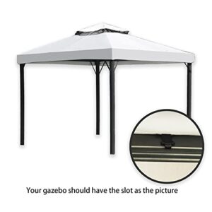 Sunshine Outdoor Replacement Gazebo Canopy Top 10'x10' - Fit for The Gazebo with Slot - Waterproof Canvas Gazebo -Cream(Canopy Top Only)