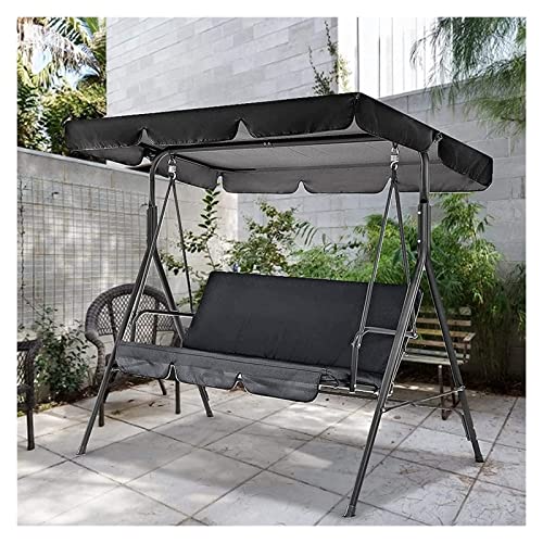 Garden Seater Replacement Top Cover Sun Shade Patio Swing Cushion Cover Waterproof UV Resistant 210D Oxford Cloth Furniture Protector for Garden Terrace Seat Hammock 22.6.21