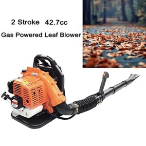 Backpack Gas Powered Leaf Blower, Grass Lawn Blower Air Cooling Commercial 2 Stroke 42.7cc Gas Powered Leaf Blower for Lawn Care, Debris, Yard, Work Around The House (Black)