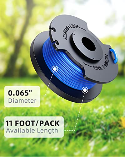 Eventronic String Trimmer Line Compatible with Ryobi One+ AC14RL3A,66 FT/0.065-Inch Autofeed Spools,Trimmer Spool Compatible with Ryobi Weed Wacker 18V,24V,40V Cordless Trimmers (6Spools+1Cap)