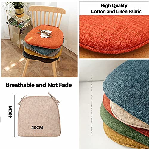 CFMZ Chair Pads for Dining Chairs Set of 6, Kitchen Chair Cushions with Ties, Seat Cushions for Dining Chairs, All Season Seat Pads for Dining Chairs Outdoor Garden Brown, 6 Pack