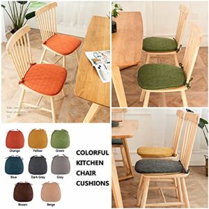 CFMZ Chair Pads for Dining Chairs Set of 6, Kitchen Chair Cushions with Ties, Seat Cushions for Dining Chairs, All Season Seat Pads for Dining Chairs Outdoor Garden Brown, 6 Pack