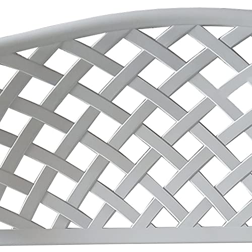 Oakland Living Luxury High-End Cast Aluminum Outdoor Patio Bench, White