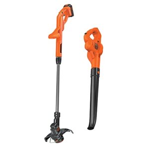 black+decker 20v max* string trimmer / edger and sweeper combo kit, 10-inch (lcc221)