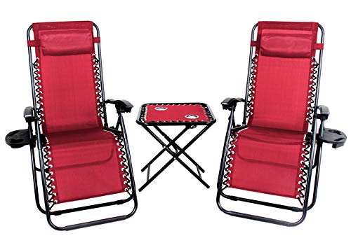 Sun-Ray 213072 3pc Zero Gravity Set, Red