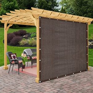 abrotain outdoor shade fabric sun shade cloth 9’9″x9’9″ brown privacy screen shade sail garden, pergola, deck, canopy, backyard patio sunshade