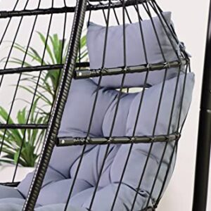 Avenlur Outdoor Patio Hanging Chair - Egg Chair with Stand, Indoor/Outdoor Hanging Chair for Patio Bedroom Balcony (Grey)