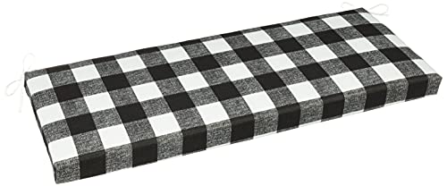 Pillow Perfect Outdoor/Indoor Anderson Matte Bench/Swing Cushion, 1 Count (Pack of 1), Black