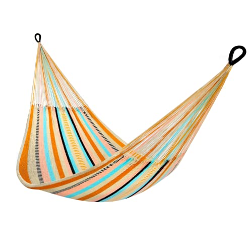 Handwoven Hammock by Yellow Leaf Hammocks - Double Size, Fits 1-2 PPL, 400lb max - Weathersafe, Super Strong, Easy to Hang, Ultra Soft, Artisan Made - Color: Desert Multicolor