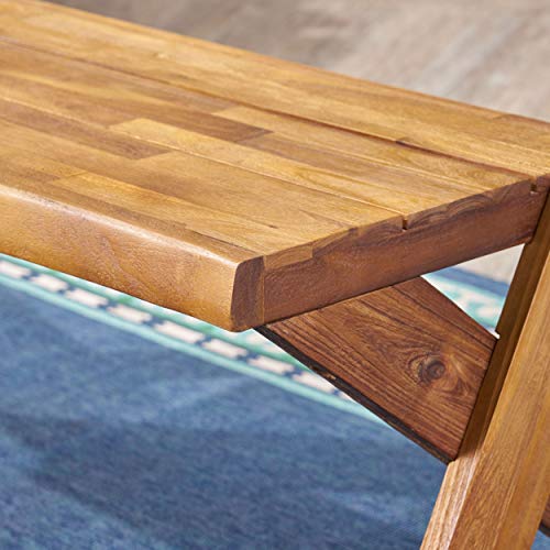 Christopher Knight Home Irene Outdoor Acacia Wood Bench, Sandblast Teak Finish