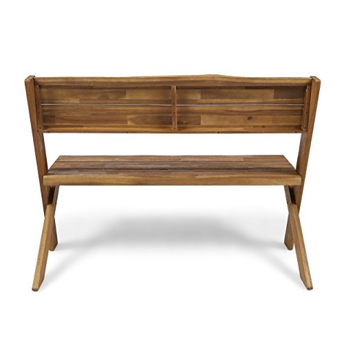 Christopher Knight Home Irene Outdoor Acacia Wood Bench, Sandblast Teak Finish