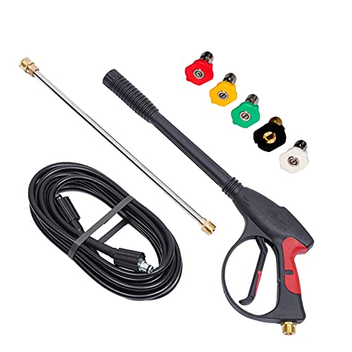 3000 PSI Pressure Washer Gun Power Washer Spray Gun Kit with Universal M22 Connector and 5 Quick Connect nozzles for Generac Briggs Craftsman