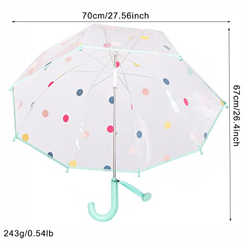 ThreeH Kids Dots Bubble Umbrella with Easy Grip Handle 8 Shatterproof Fiber Ribs 28 Inch Extended Canopy Great Birthday Party Christmas,Green