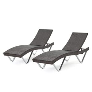 christopher knight home manuela chaise lounge set, 2-pcs set, multibrown