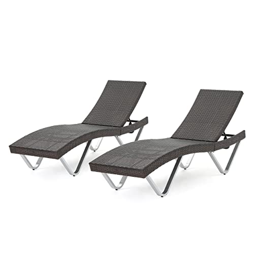 Christopher Knight Home Manuela Chaise Lounge Set, 2-Pcs Set, Multibrown