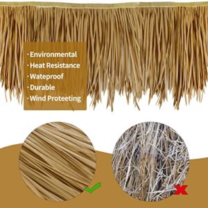 KoKoWill Mexican Style Straw Roof Thatch – 79” x 20” Artificial Palm Thatch Rolls Tiki Bar Hut Grass Duck Boat Blinds Grass Runner Palapa Thatch Roofing for Garden Patio Decoration