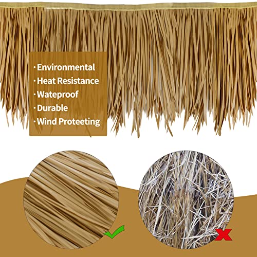 KoKoWill Mexican Style Straw Roof Thatch – 79” x 20” Artificial Palm Thatch Rolls Tiki Bar Hut Grass Duck Boat Blinds Grass Runner Palapa Thatch Roofing for Garden Patio Decoration