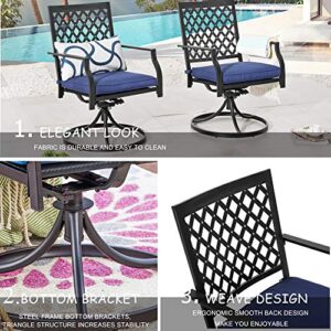 LOKATSE HOME Patio Swivel Rocker Chairs Furniture Metal Outdoor Dining Chairs with Cushion Set of 2