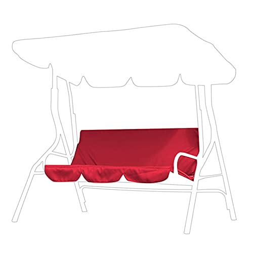 AMONIDA Swing Seat Cover,Three Seaters Patio Swing Cushion Cover Replacement,for Patio, Courtyard, Garden,Waterproof Dustproof Swing Chair(59.1x19.7x3.9in)(Red)