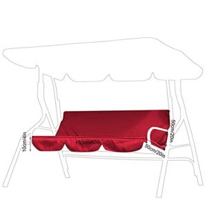 AMONIDA Swing Seat Cover,Three Seaters Patio Swing Cushion Cover Replacement,for Patio, Courtyard, Garden,Waterproof Dustproof Swing Chair(59.1x19.7x3.9in)(Red)