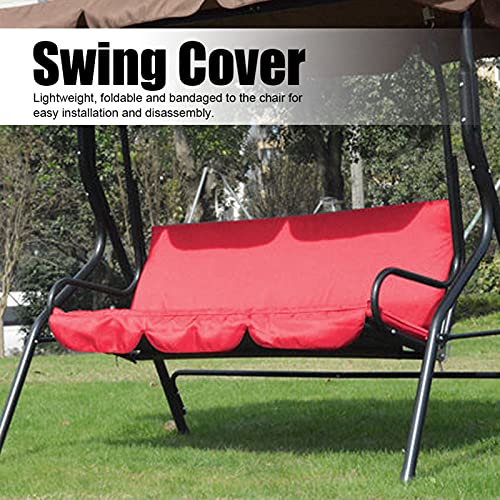 AMONIDA Swing Seat Cover,Three Seaters Patio Swing Cushion Cover Replacement,for Patio, Courtyard, Garden,Waterproof Dustproof Swing Chair(59.1x19.7x3.9in)(Red)