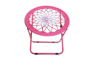 camp field camping and room bungee folding dish chair for room garden and outdoor (pink)