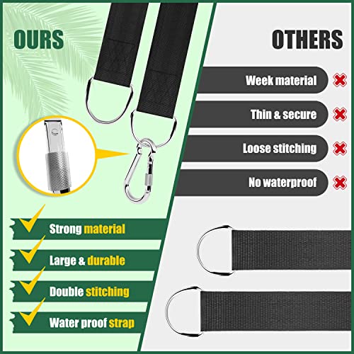 Greenity Tree Swing Strap Adjustable - 5ft Long Hammock Straps for Trees Heavy Duty - Lightweight Hammock Tree Straps with Carabiners Hold 2000 Lbs Fast Way to Hang Swings Using Rope Style Tree Strap