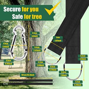 Greenity Tree Swing Strap Adjustable - 5ft Long Hammock Straps for Trees Heavy Duty - Lightweight Hammock Tree Straps with Carabiners Hold 2000 Lbs Fast Way to Hang Swings Using Rope Style Tree Strap