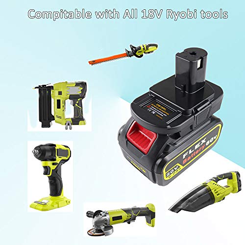 Cell9102 Battery Adapter for Dewalt to Ryobi Battery Adapter, Convert Dewalt 20V Llithium Battery DCB205 DCB207 to Ryobi 18V One+Battery P107 P108, with 5V 2.1A(Max) USB Charge