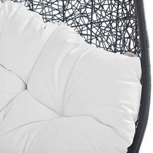 Modway EEI-3636-BLK-WHI Encase Swing Outdoor Patio Lounge Chair Without Stand, Black White