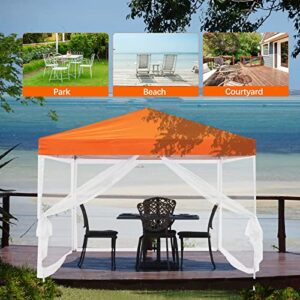 Mosquito Netting Outdoor Screen House Tent Screen Wall with Zipper for Camping, Patio, 10x 10 Gazebo and Tent (Mosquito Net Only White)