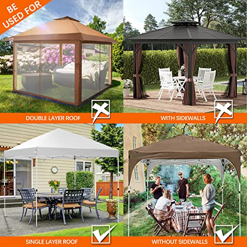 Mosquito Netting Outdoor Screen House Tent Screen Wall with Zipper for Camping, Patio, 10x 10 Gazebo and Tent (Mosquito Net Only White)