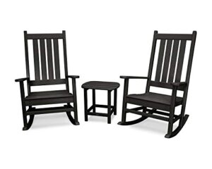 polywood vineyard 3-piece rocking set (black)