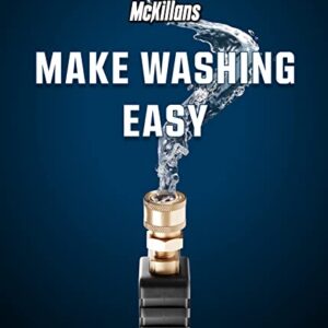 McKillans Short Pressure Washer Gun with Swivel - High Pressure Water Handle with 3/8" Male Plug and 1/4” Quick Connector Coupler - Power Washer Gun Compatible with Foam Cannon - Car Wash Foam Gun