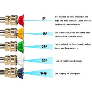 Tool Daily Deluxe Pressure Washer Gun, with Replacement Wand Extension, 5 Nozzle Tips, M22 Fitting, 40 Inch, 5000 PSI