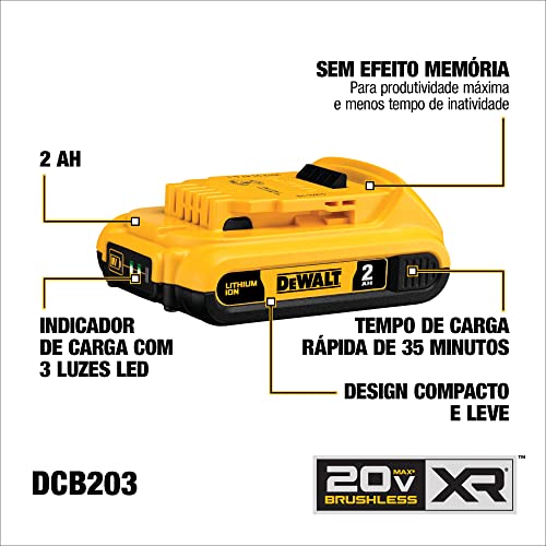 DEWALT 20V MAX Battery, Compact 2.0Ah (DCB203)